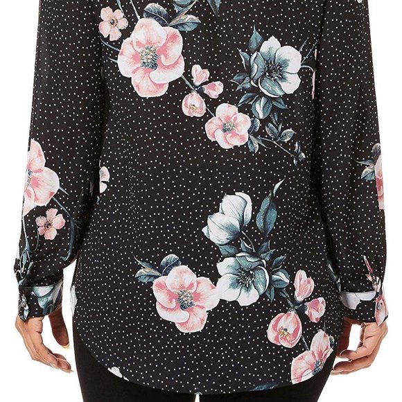 Spense | Tops | Spense Womens Floral Dot Button Down Top | Poshmark